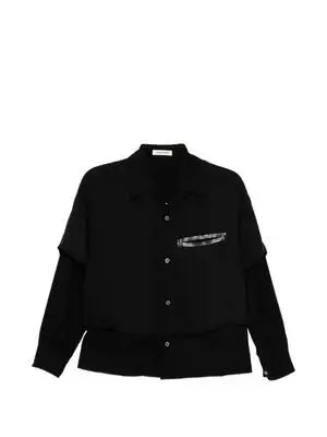 Undercover Layered Shirt With Taped Detail - Black