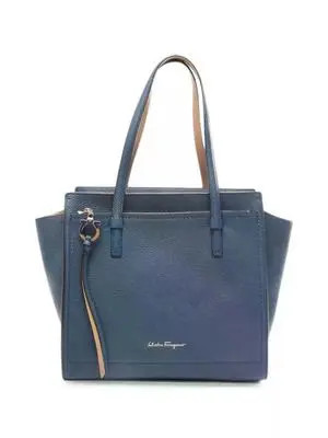 FERRAGAMO 2010s Amy Gancini Tote Bag - Blue