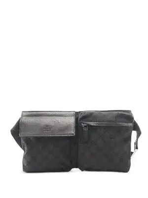 Gucci 2000s Gg Canvas Belt Bag - Black