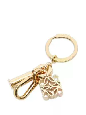 Loewe Anagram Charm Key Ring In Tone - Gold