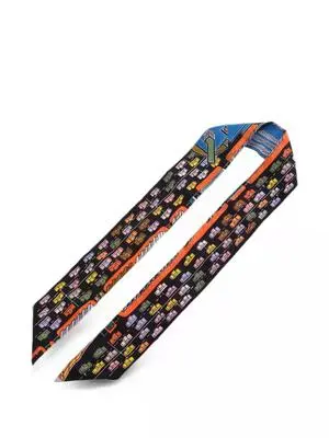 Hermès 2010s Pantin City Twilly Scarf - Black