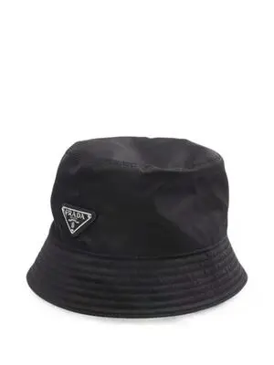 Prada 2010s Re-nylon Triangle-logo Bucket Hat - Black