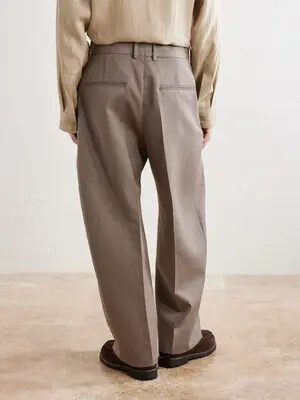 Studio Nicholson Beige Virgin Wool Tapered Trousers