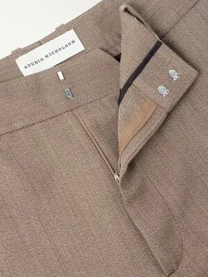 Studio Nicholson Beige Virgin Wool Tapered Trousers