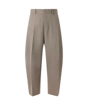 Studio Nicholson Beige Virgin Wool Tapered Trousers