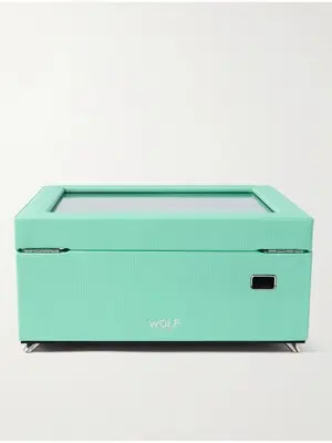 Wolf Porter Cross-grain Vegan Leather Watch And Jewellery Box
