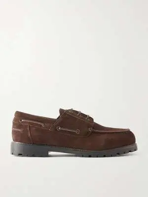 Studio Nicholson Lace-up Boat Suede Shoes - Brown