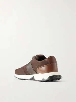 TOD'S Leather-trimmed Suede Sneakers