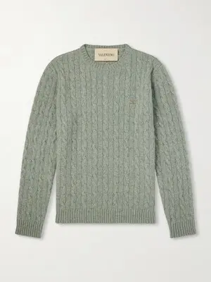 Valentino Garavani Vlogo Embellished Virgin Wool Sweater