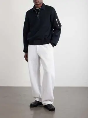 Sacai Straight-leg Cotton-jersey Sweatpants