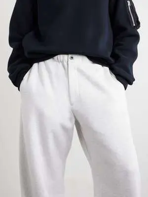 Sacai Straight-leg Cotton-jersey Sweatpants
