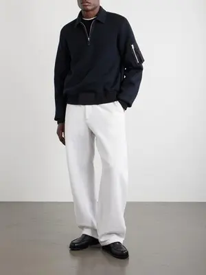 Sacai Straight-leg Cotton-jersey Sweatpants