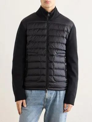 Moncler Wool And Quilted Shell Zip-up Cardigan