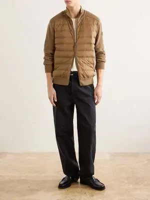 Moncler Logo-appliquéd Wool-blend And Quilted Shell Down Jacket