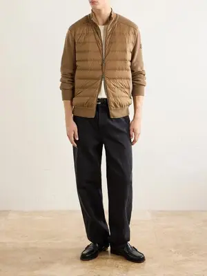 Moncler Logo-appliquéd Wool-blend And Quilted Shell Down Jacket