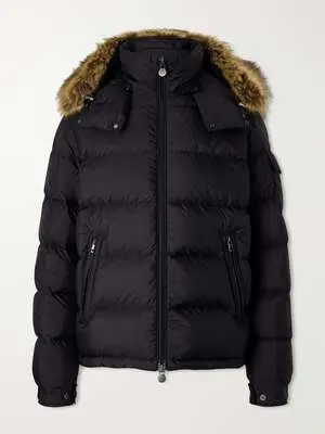 Moncler Mayaf Hooded Plush-trimmed Quilted Shell Down Jacket - Black