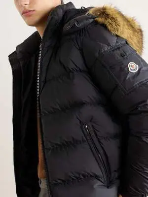 Moncler Mayaf Hooded Plush-trimmed Quilted Shell Down Jacket