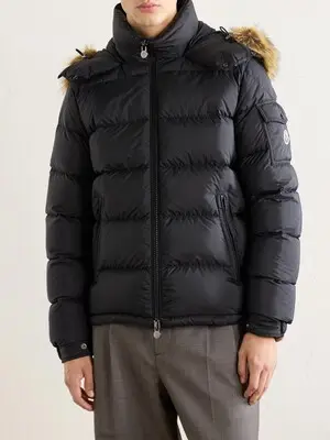 Moncler Maya Hooded Quilted Shell Down Jacket With Plush Trim