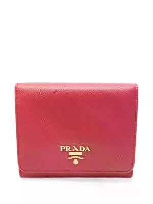 Prada 2010s Saffiano Trifold Wallet - Pink