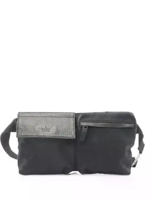 Gucci 2000s Gg Canvas Belt Bag - Black