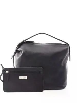 Loewe Leather Top Handle Bag With Detachable Pouch - Black