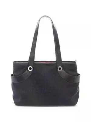 BVLGARI 2010s Logo Mania Canvas Tote Bag - Black