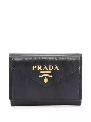 Prada 2010s Vitello Move Trifold Wallet - Black