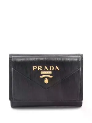 Prada 2010s Vitello Move Trifold Wallet - Black