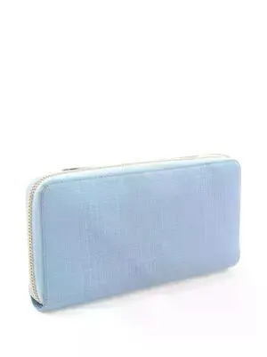 Loewe 2010s Linen Zip-around Wallet - Blue
