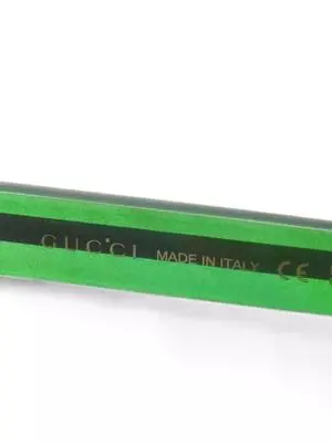 Gucci Square Frame Sunglasses With Web Stripe Detail