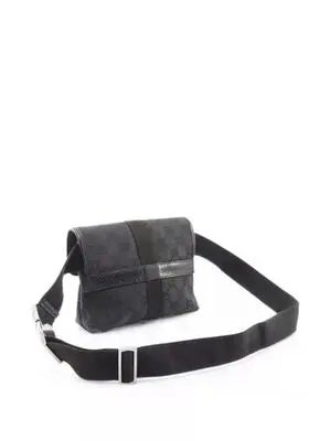 Gucci 2000s Gg Canvas Belt Bag - Black