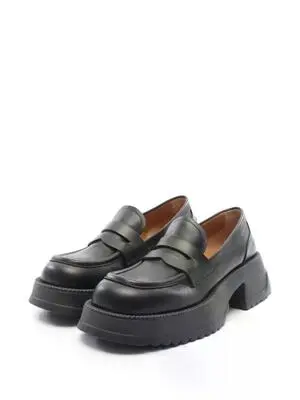 MARNI Marni Black Leather Platform Loafers