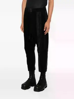 D HYGEN Striped Jacquard Panel Cropped Trousers
