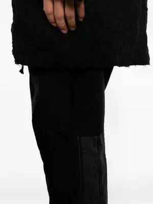 D HYGEN Striped Jacquard Panel Cropped Trousers