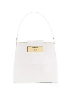 Moschino Quilted Turn-lock Tote Bag - White