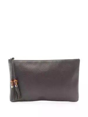 Gucci Bamboo Tassel Clutch Bag - Brown