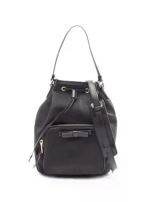 Prada 2010s Bow-detail Two-way Bucket Bag - Black