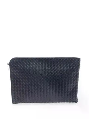 Bottega Veneta 2000s Intrecciato Clutch Bag - Blue