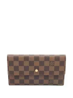 LOUIS VUITTON 2002 Damier Ebene Trifold Wallet - Brown