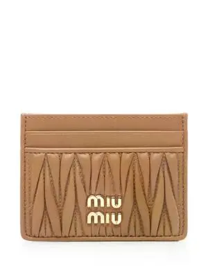 Miu Miu 2020s Matelassé Card Case - Brown