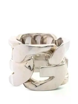 Givenchy Tone Logo Ring - Silver