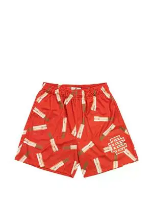 ERIC EMANUEL Ee Basic Lipstick Logo-print Mesh Shorts - Red