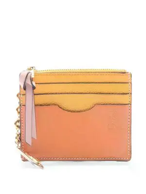 Loewe 2010s Anagram Coin Card Holder - Orange