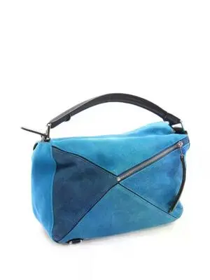 Loewe 2000s Puzzle Suede Handbag - Blue