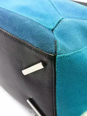 Loewe 2000s Puzzle Suede Handbag - Blue