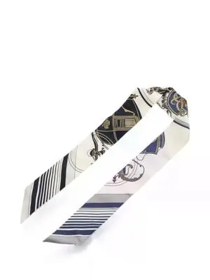 Hermès 2000s Ex-libris Ribbon Silk Scarf