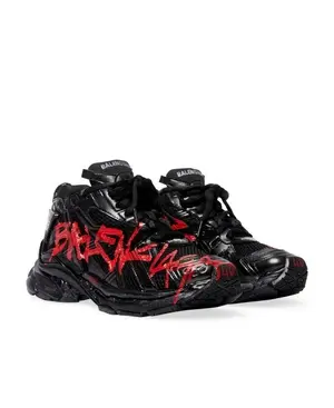 Balenciaga Sneakers Runner Graffiti Da Uomo In Nero