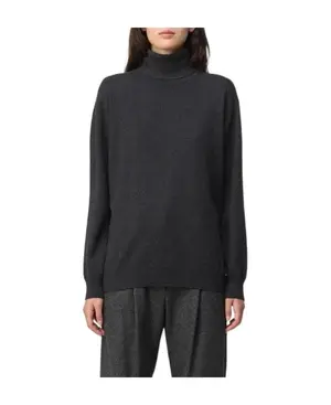 Brunello Cucinelli Cashmere Roll-neck Knit Sweater - Black