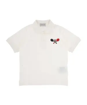 Moncler Logo Patch Short-sleeved Polo Shirt - White