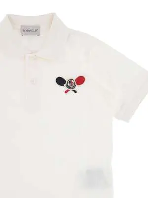 Moncler Short-sleeved Polo Shirt With Logo Patch